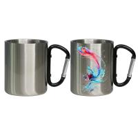China Sublimation Stainless Steel Cup Custom Printing Blank Stainless Steel Mountaineering Buckle Handle Sublimation Cups for sale