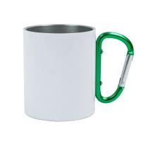 China Sublimation Stainless Steel Cup Custom Printing Blank Stainless Steel Mountaineering Buckle Handle Sublimation Cups for sale