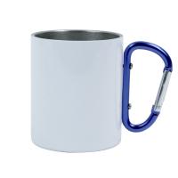 China Sublimation Stainless Steel Cup Custom Printing Blank Stainless Steel Mountaineering Buckle Handle Sublimation Cups for sale
