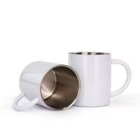 China Sublimation Coffee Mugs With Handle Stainless Steel Double Wall Sublimation Camping Mug for sale