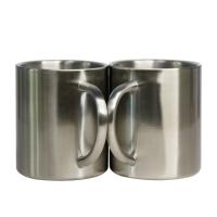 China Sublimation Coffee Mugs With Handle Stainless Steel Double Wall Sublimation Camping Mug for sale