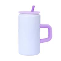 China 16oz Sublimation Stainless Steel Mason Jar Double Vacuum Tumbler With Handle And Straw Lid for sale