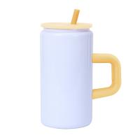 China 16oz Sublimation Stainless Steel Mason Jar Double Vacuum Tumbler With Handle And Straw Lid for sale