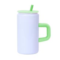 China 16oz Sublimation Stainless Steel Mason Jar Double Vacuum Tumbler With Handle And Straw Lid for sale