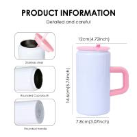 China 16oz Sublimation Stainless Steel Mason Jar Double Vacuum Tumbler With Handle And Straw Lid for sale