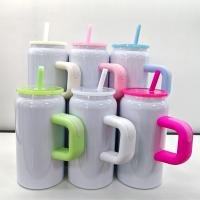 China 16oz Sublimation Stainless Steel Mason Jar Double Vacuum Tumbler With Handle And Straw Lid for sale