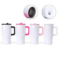China Custom Logo 20oz Sublimation Double Wall Stainless Steel Vacuum Insulated Tumbler With Handle 20oz Leak Proof Travel Kids Mug With Lid And Straw for sale
