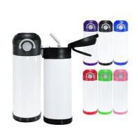 China 12 Oz 350ml Stainless Steel Insulated White Blanks Kids Sublimation Water Bottle With Bouncing Lid And Straw for sale