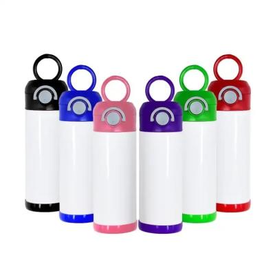 China 12 Oz 350ml Stainless Steel Insulated White Blanks Kids Sublimation Water Bottle With Bouncing Lid And Straw for sale