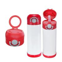 China 12 Oz 350ml Stainless Steel Insulated White Blanks Kids Sublimation Water Bottle With Bouncing Lid And Straw for sale