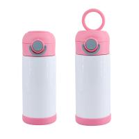China 12 Oz 350ml Stainless Steel Insulated White Blanks Kids Sublimation Water Bottle With Bouncing Lid And Straw for sale