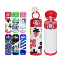 China 12 Oz 350ml Stainless Steel Insulated White Blanks Kids Sublimation Water Bottle With Bouncing Lid And Straw for sale