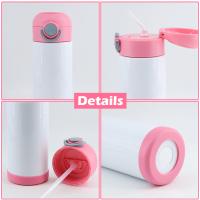 China 12 Oz 350ml Stainless Steel Insulated White Blanks Kids Sublimation Water Bottle With Bouncing Lid And Straw for sale