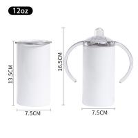 China 12oz Blank Stainless Steel Sublimation Tumblers Straight Sippy Cup With Straw Baby Feeding Bottle With Handle for sale