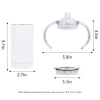 China 12oz Blank Stainless Steel Sublimation Tumblers Straight Sippy Cup With Straw Baby Feeding Bottle With Handle for sale