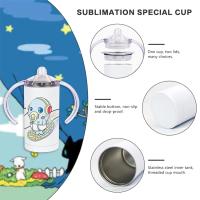 China 12oz Blank Stainless Steel Sublimation Tumblers Straight Sippy Cup With Straw Baby Feeding Bottle With Handle for sale
