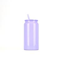 China 16oz Stainless Steels Can Shaped Sublimation Tumbler With Lids And Straws for sale
