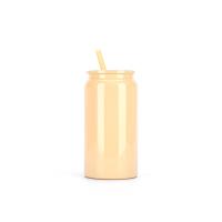 China 16oz Stainless Steels Can Shaped Sublimation Tumbler With Lids And Straws for sale