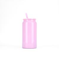 China 16oz Stainless Steels Can Shaped Sublimation Tumbler With Lids And Straws for sale