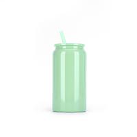China 16oz Stainless Steels Can Shaped Sublimation Tumbler With Lids And Straws for sale