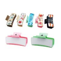 China Double Sided Colored Plastic Sublimation Hair Clip With Aluminum Sheet Custom Claw Clip for sale