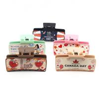 China Double Sided Colored Plastic Sublimation Hair Clip With Aluminum Sheet Custom Claw Clip for sale