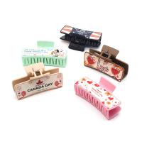 China Double Sided Colored Plastic Sublimation Hair Clip With Aluminum Sheet Custom Claw Clip for sale