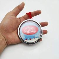 China Double Sided Rotatable Sublimation Christmas Ornament Blanks With MDF Board Silver And Gold Color Blank Plastic Ornaments for sale
