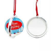 China Double Sided Rotatable Sublimation Christmas Ornament Blanks With MDF Board Silver And Gold Color Blank Plastic Ornaments for sale