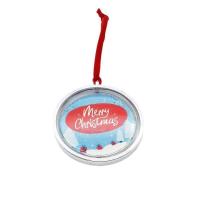 China Double Sided Rotatable Sublimation Christmas Ornament Blanks With MDF Board Silver And Gold Color Blank Plastic Ornaments for sale