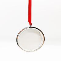 China Double Sided Rotatable Sublimation Christmas Ornament Blanks With MDF Board Silver And Gold Color Blank Plastic Ornaments for sale
