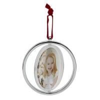 China Double Sided Rotatable Sublimation Christmas Ornament Blanks With MDF Board Silver And Gold Color Blank Plastic Ornaments for sale