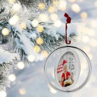 China Double Sided Rotatable Sublimation Christmas Ornament Blanks With MDF Board Silver And Gold Color Blank Plastic Ornaments for sale
