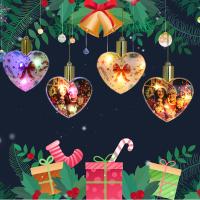 China Sublimation Christmas Tree Hanging Ball With LED Custom Printing Christmas Ornaments for sale