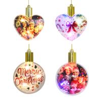 China Sublimation Christmas Tree Hanging Ball With LED Custom Printing Christmas Ornaments for sale