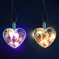 China Sublimation Christmas Tree Hanging Ball With LED Custom Printing Christmas Ornaments for sale