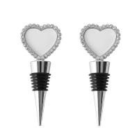 China Household Double Sided Sublimation Wine Bottle Stopper With Necklace 2 In 1 Wine Party Decoration for sale