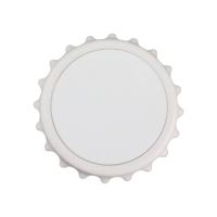 China Sublimation Magnetic Bottle Opener With Aluminum Sheet Custom Logo Round Plastic Bottle Opener Fridge Magnet Blanks for sale