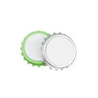China Sublimation Magnetic Bottle Opener With Aluminum Sheet Custom Logo Round Plastic Bottle Opener Fridge Magnet Blanks for sale