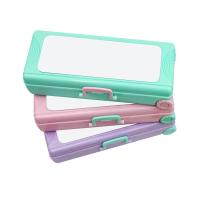 China Blank Sublimation Pencil Case Upgraded Trolley Case Shape Double-Layer Desktop Pencil Storage Box for sale