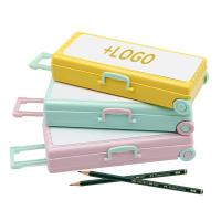 China Blank Sublimation Pencil Case Upgraded Trolley Case Shape Double-Layer Desktop Pencil Storage Box for sale