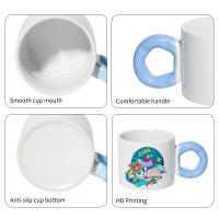 China Fashion Design Colored Handle Sublimation Blank Ceramic Coffee Mugs Custom Printing Ceramic Sublimation Mugs for sale