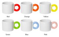 China Fashion Design Colored Handle Sublimation Blank Ceramic Coffee Mugs Custom Printing Ceramic Sublimation Mugs for sale