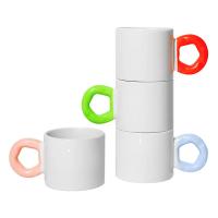 China Fashion Design Colored Handle Sublimation Blank Ceramic Coffee Mugs Custom Printing Ceramic Sublimation Mugs for sale