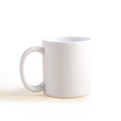 China 11oz White Sublimation Plastic Cups Diy Custom Plastic Mug Blanks for sale