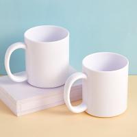 China 11oz White Sublimation Plastic Cups Diy Custom Plastic Mug Blanks for sale