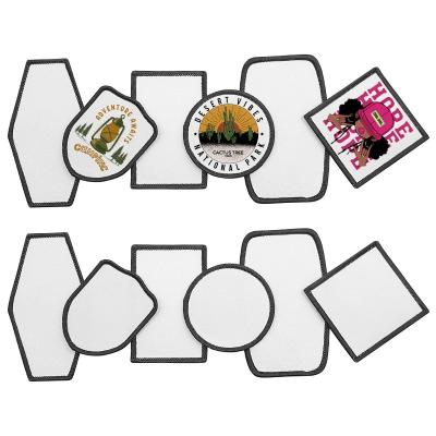 China Dye Sublimation Patches Iron On Patch Custom Printing Hat Shirts Ornaments White Self-Adhesive Tape Blank Patches for sale
