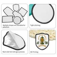 China Dye Sublimation Patches Iron On Patch Custom Printing Hat Shirts Ornaments White Self-Adhesive Tape Blank Patches for sale