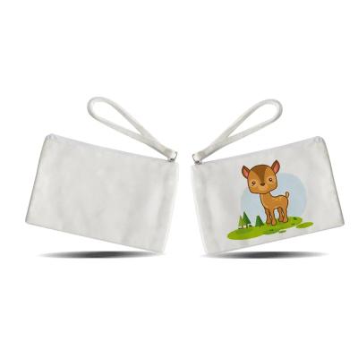 China Sublimation Canvas Wallet With Zipper Custom Blank Sublimation Coin Purse Wallet for sale