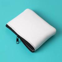 China White Blank Sublimation Neoprene Coin Purse With Zipper Portable Neoprene Wallet Blanks for sale